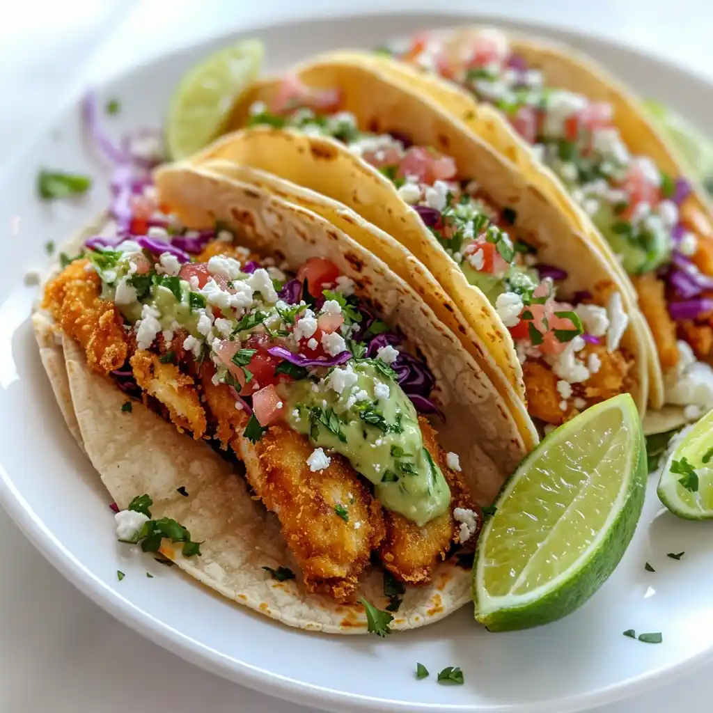 Crispy Baja Fish Tacos with Avocado Crema (30-Minutes)