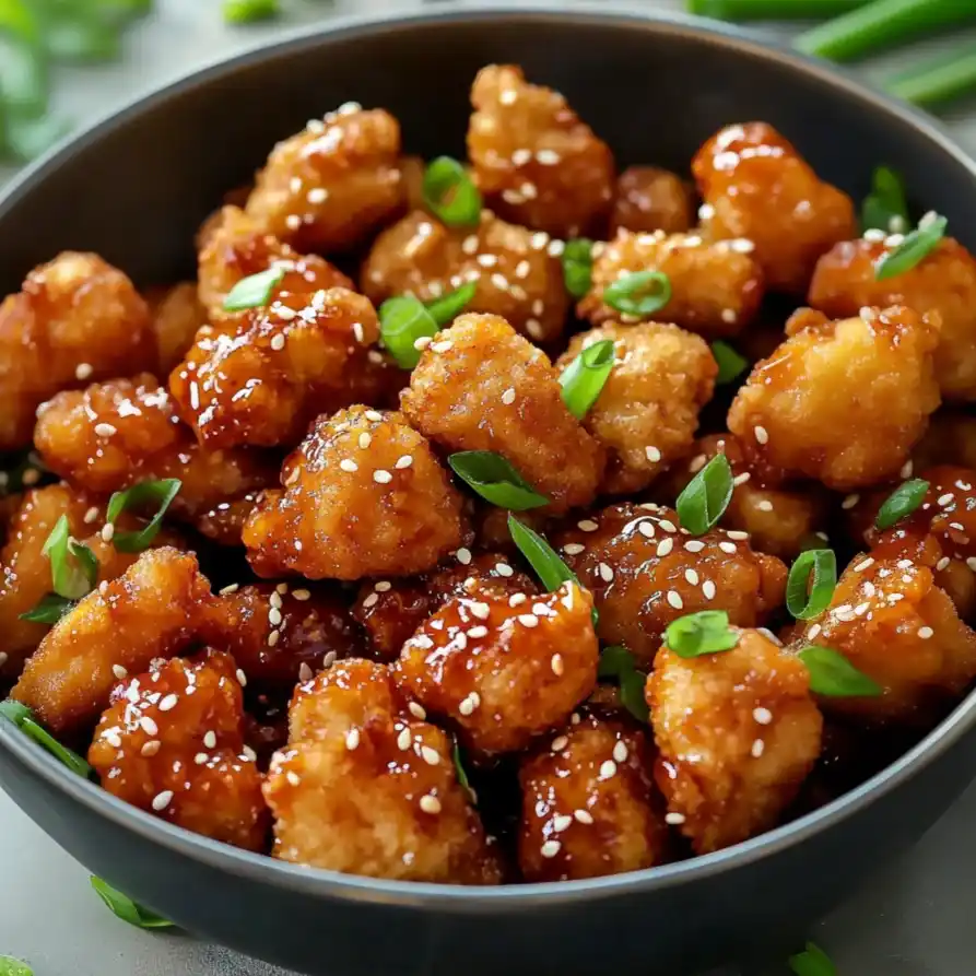 Crispy Honey Hen Bites (candy and sticky)